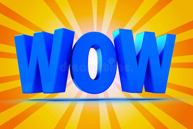 3d wow text stock illustration. Illustration of power - 38749106