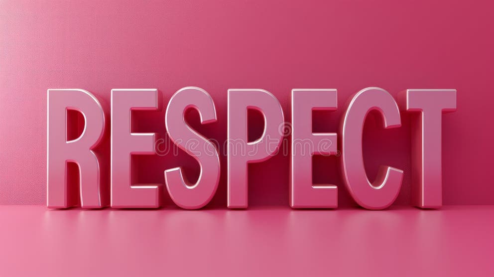 3d Written Text RESPECT on Pink Background Stock Illustration ...