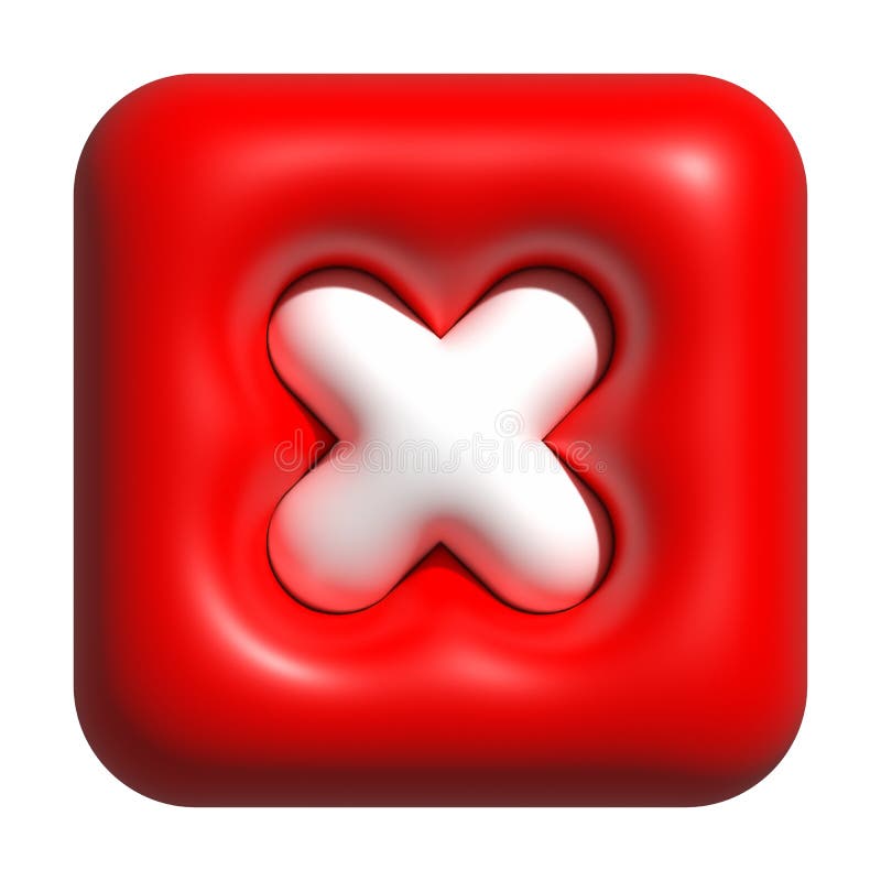 3D Wrong Icon Red, Refuse 3d Buttons, Not and No for Media Social Emoji ...