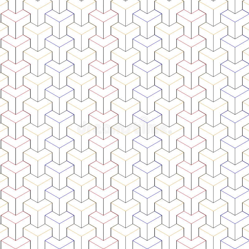 3D Y-shape Block Seamless Pattern Stock Vector - Illustration of ...