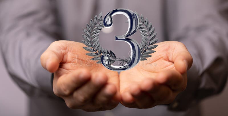 A 3d 3 Years or Award Anniversary Illustration Stock Image - Image of ...