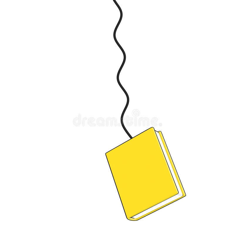 3D Yellow Book Hanging from a Black String Stock Illustration ...