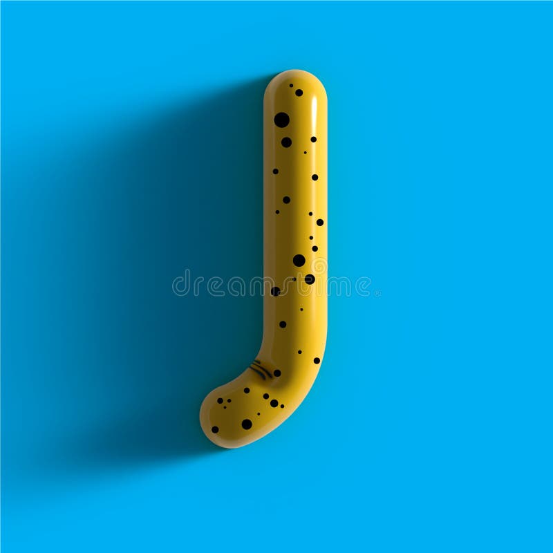 3d Yellow Bubble Plastic Letter J . Glossy Yellow Alphabet Letter J ...