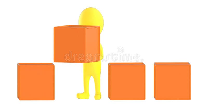3d Character Push White Box Stock Illustrations – 79 3d Character Push ...