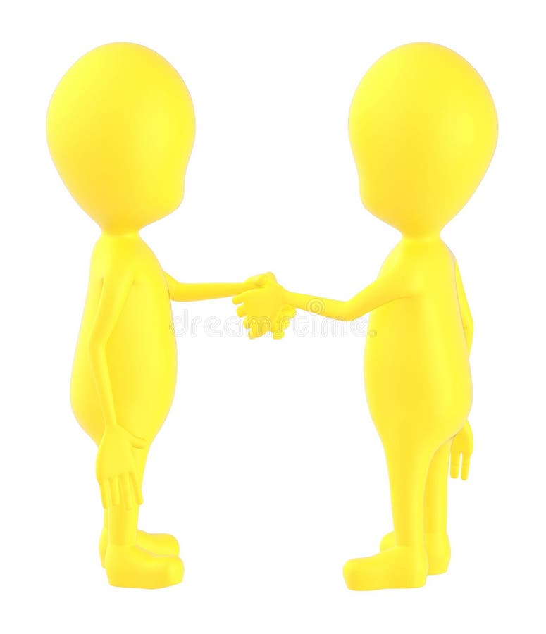 3d Character , Man Characters Shake Handing Stock Illustration ...