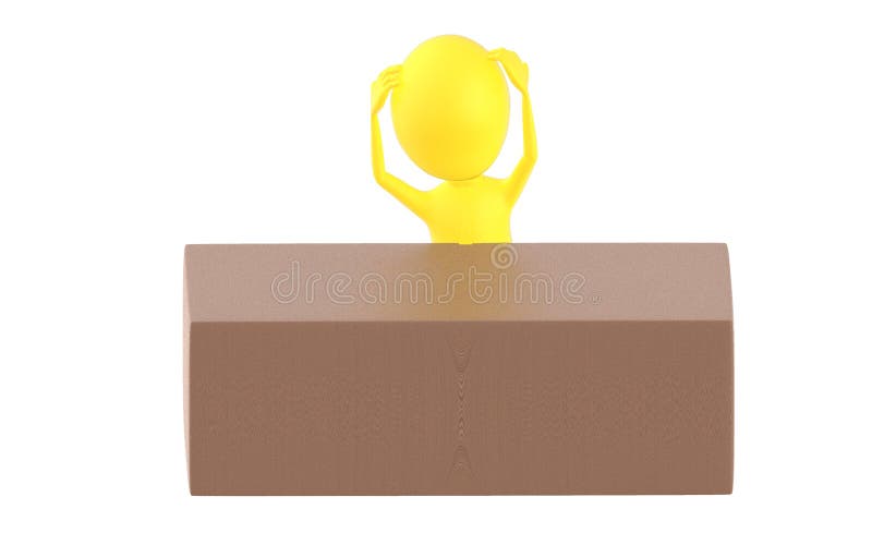 3d Yellow Character , Stress Stock Illustration - Illustration of ...