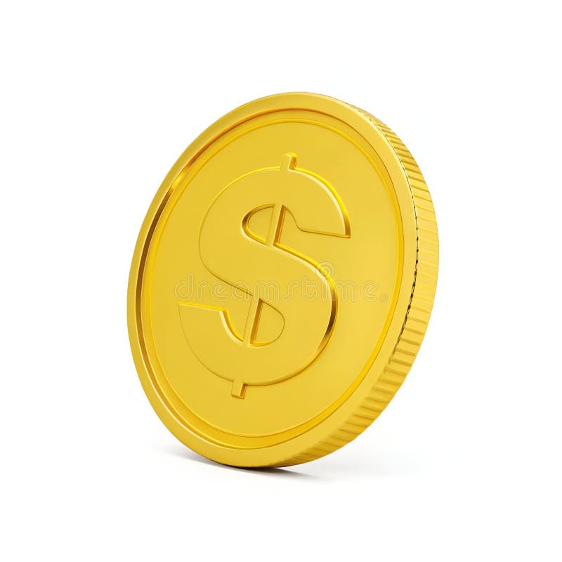 3D Yellow Coin Visual for Composition Stock Illustration - Illustration ...