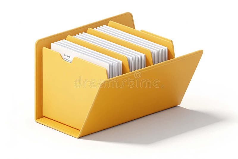 3D Yellow Folder Icon â€ Digital Document Storage on White Background ...