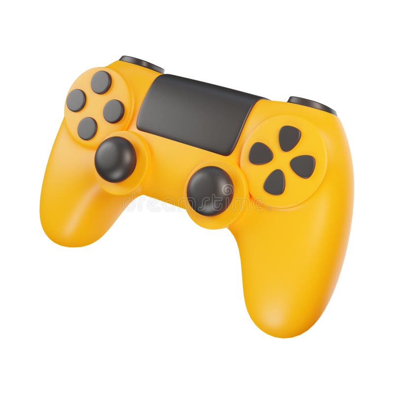 3d Yellow Gaming Controller Gadget Icon Mockup Design Stock ...