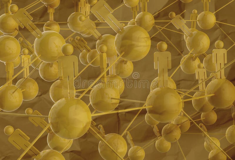 3d Yellow Human Social Network Stock Image - Image of group ...