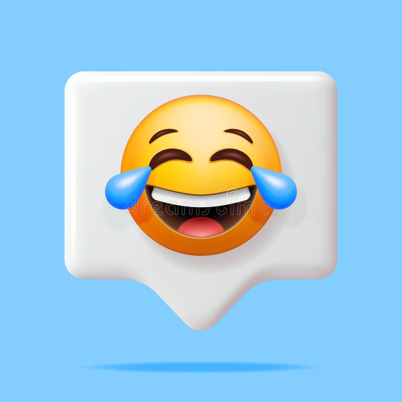 3D Yellow Laugh Emoticon with Tears in Chat Bubble Stock Vector ... 3D Yellow Laugh Emoticon with Tears in Chat Bubble Stock Vector ...