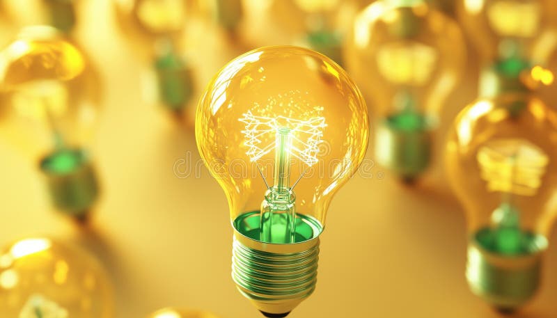 3d Yellow Light Bulb with Green Correct Mark Verify on Pastel ...