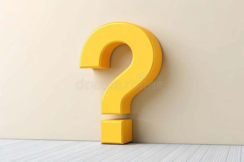 3d Realistic Yellow Question Mark Illustration Stock Illustration ...