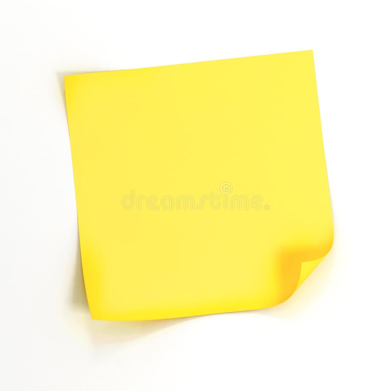 3d yellow sticky note stock illustration. Illustration of abstract ...