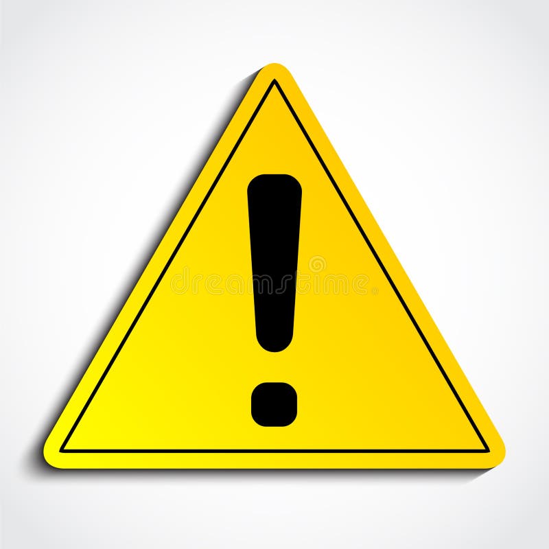 3d Yellow Triangle with Exclamation Mark Stock Vector - Illustration of ...