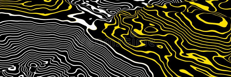 3D Yellow and White Contour Lines. Topographic Terrain Stock ...
