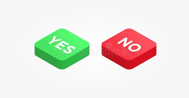 3d Yes No Button Icon Vector Design Stock Vector - Illustration of ...