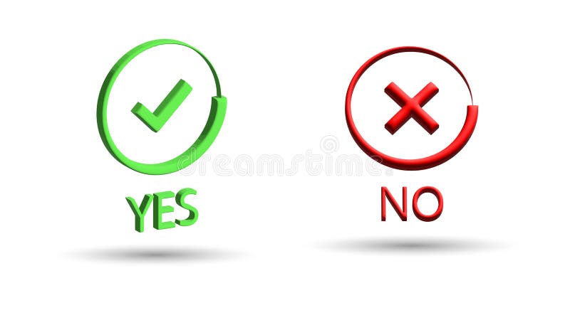 3d Yes or No Check Mark Icons Sign. 3d Tick and Cross Sign. Stock ... 3d Yes or No Check Mark Icons Sign. 3d Tick and Cross Sign. Stock ...