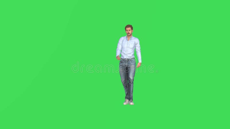 3D Young Drunk Man on Green Screen Walking and Drinking in Isolated ...