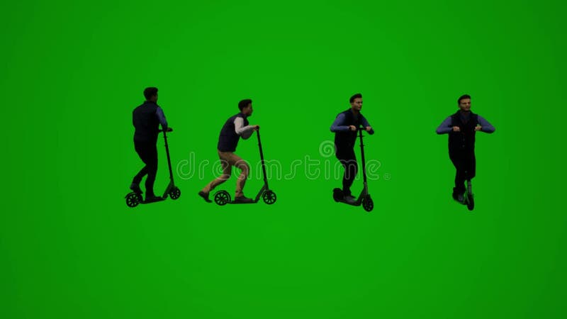 3D Young Male Student Green Screen Having Fun and Doing Different ...
