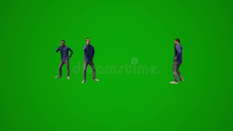 3D Young Student Boy Green Screen Talking and Talking the Phone and ...