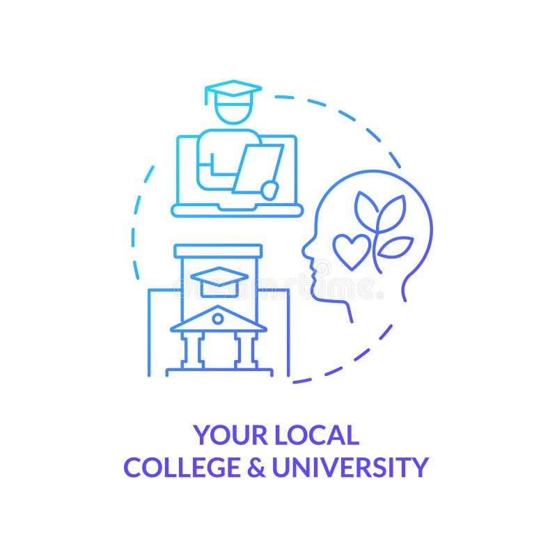2D Your Local College and University Linear Icon Concept Stock Vector ...
