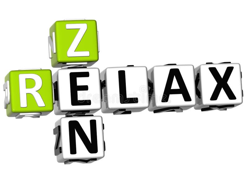 3D Zen Relax Crossword stock illustration. Illustration of healthy ...