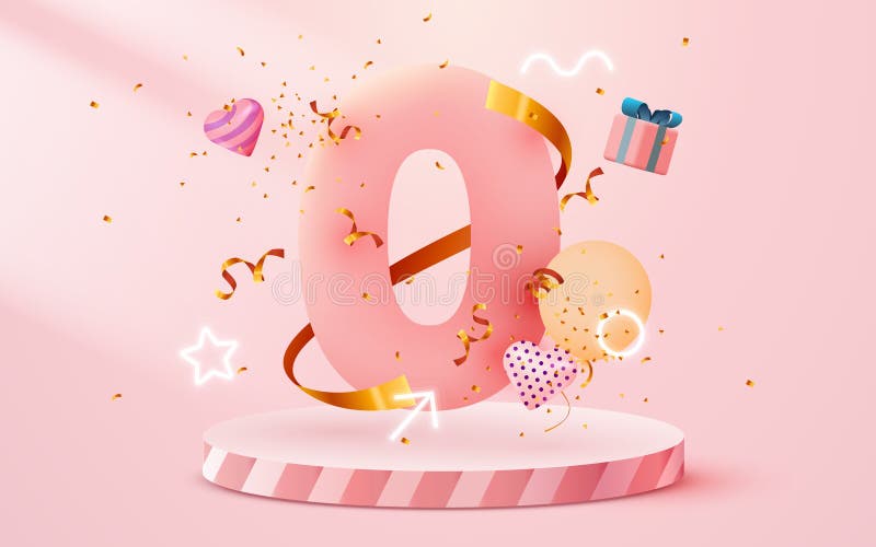 3d Zero Number with Decorative Objects. Zero Percent Commissions Stock ...