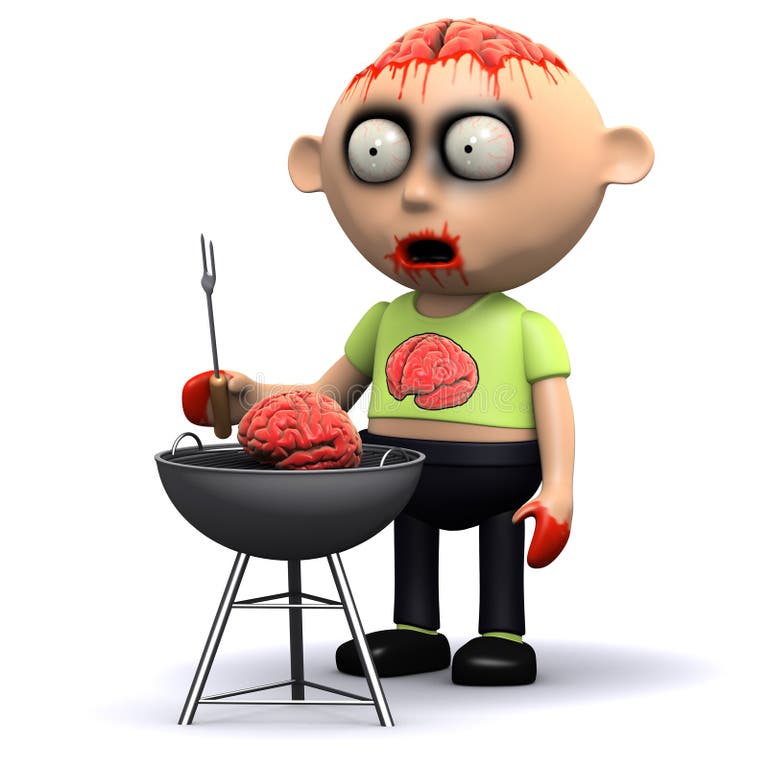 3d Zombie barbeque stock illustration. Illustration of dead - 39856104