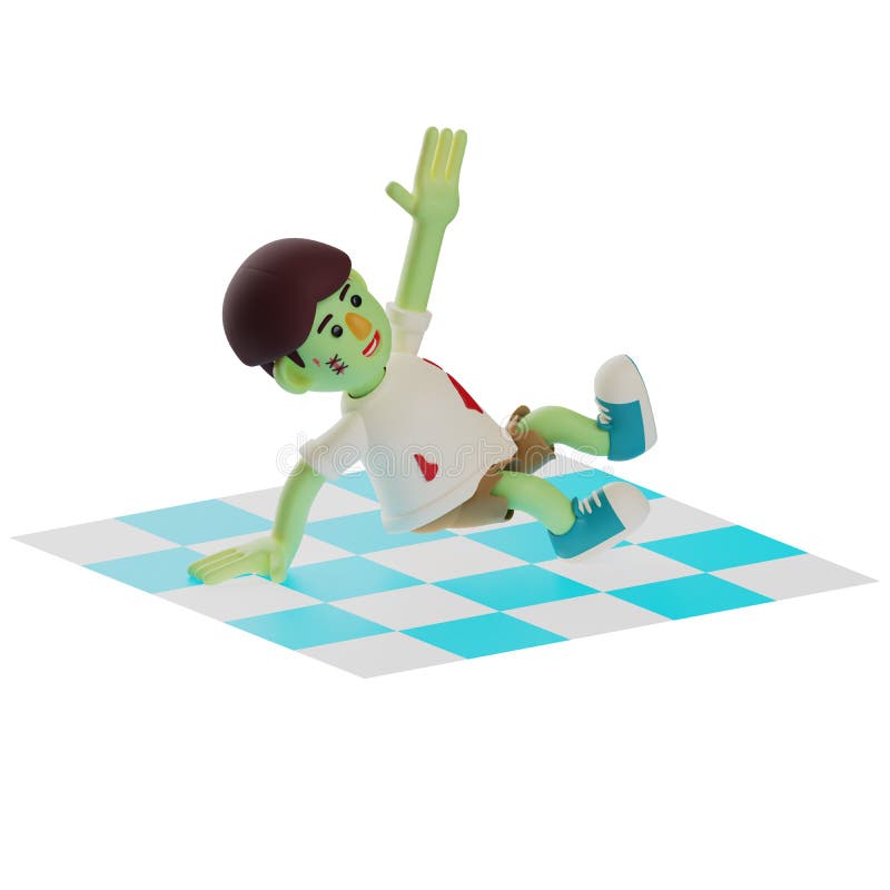 3D Zombie Cartoon Design Dancing on the Floor Stock Illustration ...