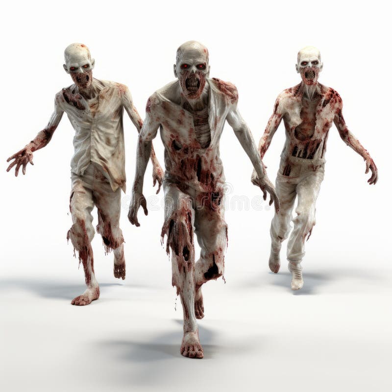 3d Zombie Walking Motion Vector Illustration for 3d Printing Stock ...