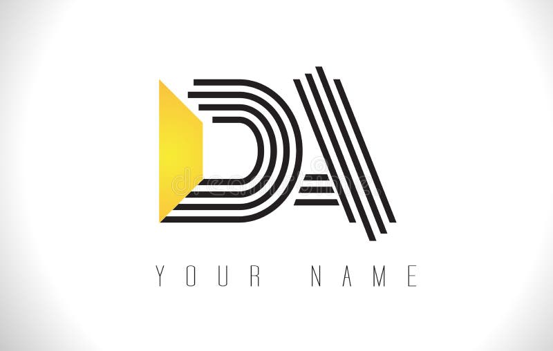 DA Black Lines Letter Logo. Creative Line Letters Vector Templat Stock ...
