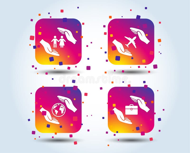 Da Iconos Del Seguro Seguro De Vida Humano Ilustración del Vector ...