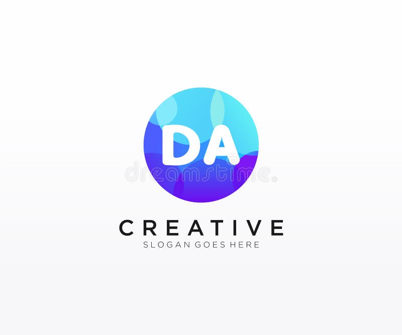DA Initial Logo with Colorful Circle Template Vector Stock Illustration ...