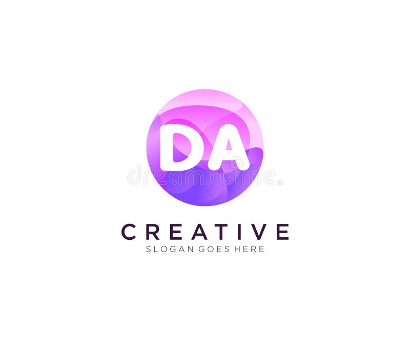 DA Initial Logo with Colorful Circle Template Vector Stock Illustration ...