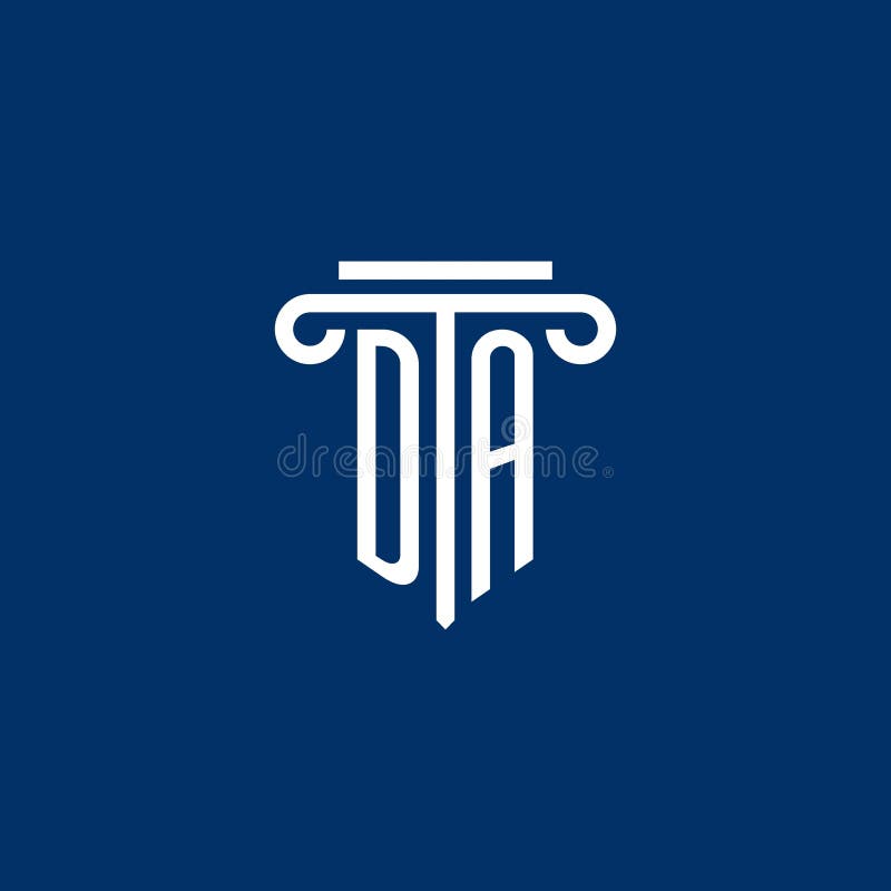 DA Initial Logo Monogram with Simple Pillar Icon Stock Illustration ...
