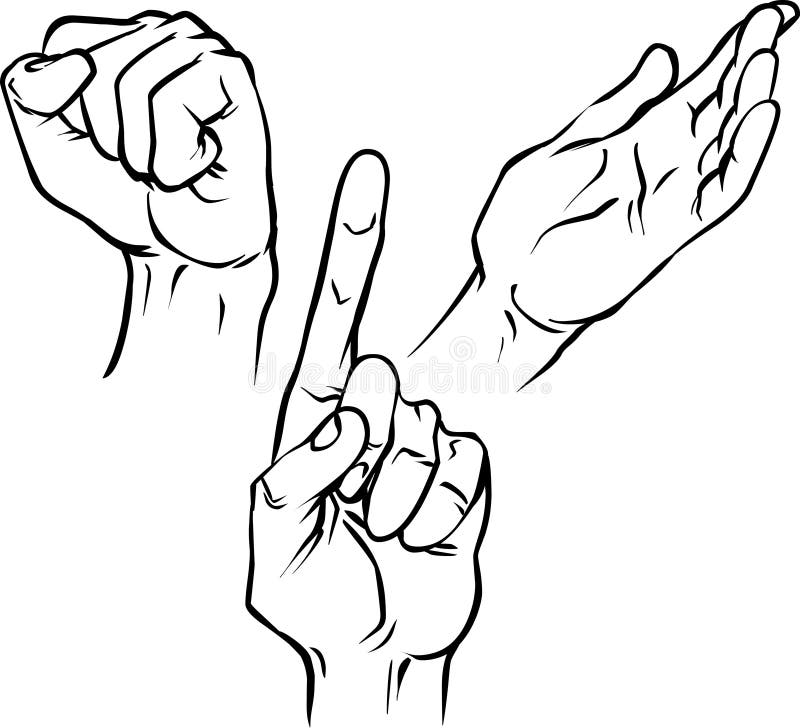 Manos vectorizadas ilustración del vector. Ilustración de vectorizadas ...