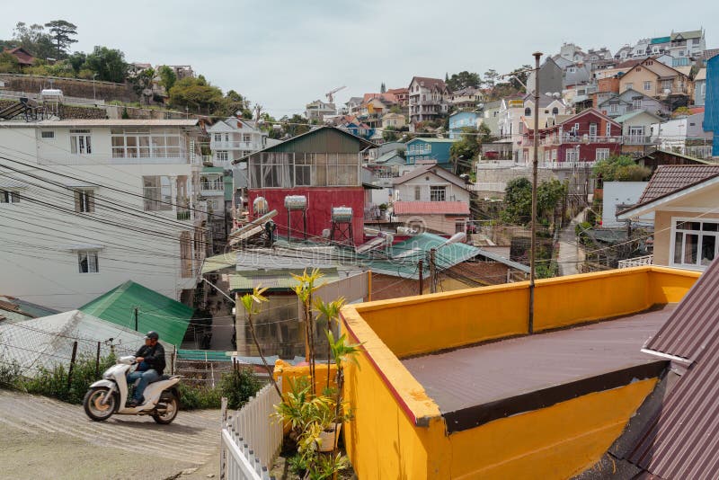 Slope Road and Old Town View in Da Lat, Vietnam Editorial Image - Image ...