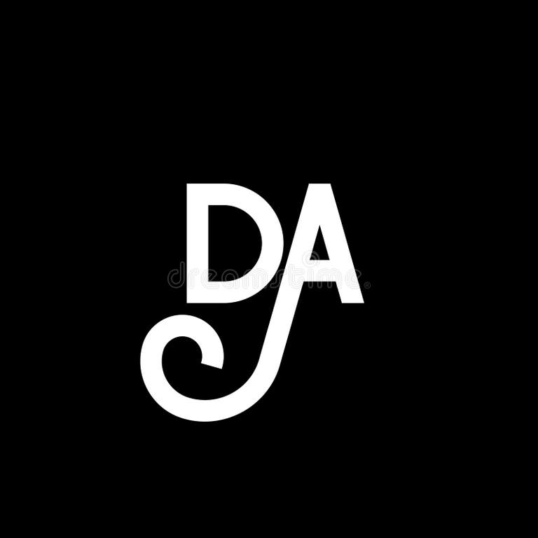 DA Letter Logo Design on Black Background. DA Creative Initials Letter ...