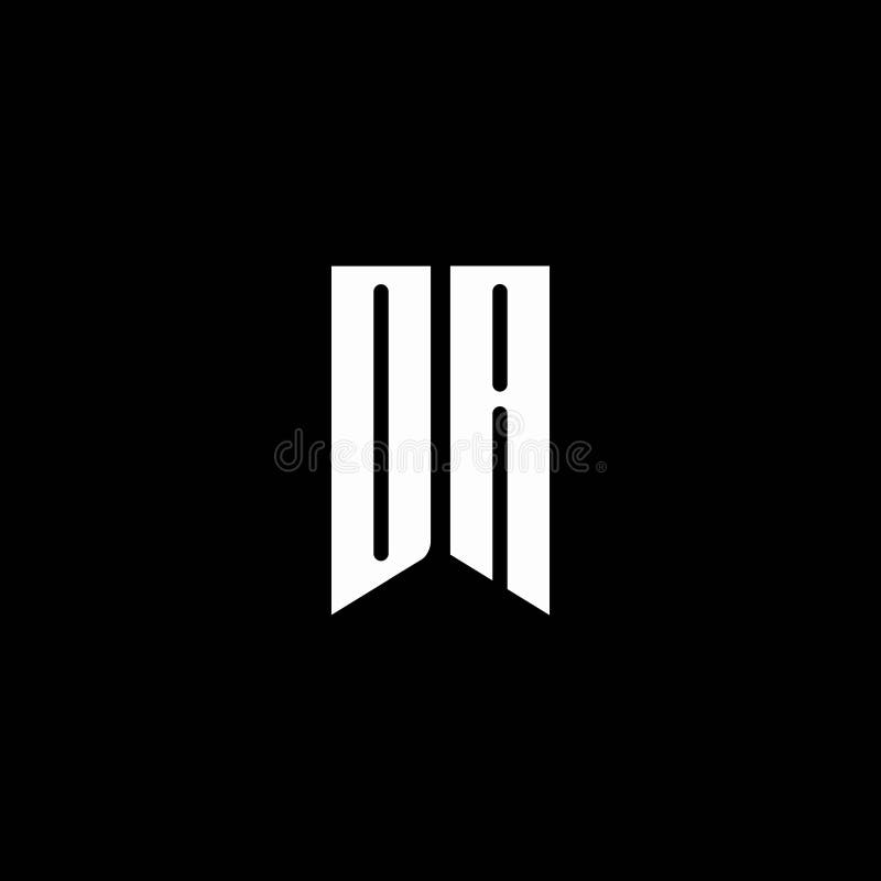 DA Logo Monogram with Emblem Style Isolated on Black Background Stock ...