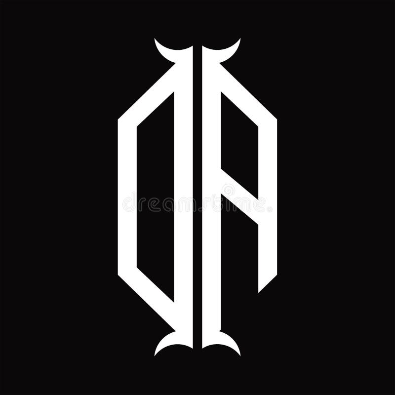 DA Logo Monogram with Horn Shape Design Template Stock Image - Image of ...