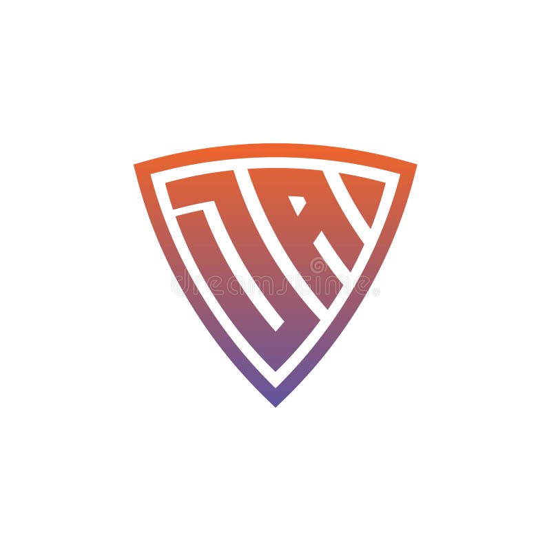 DA Logo Shield Monogram Gradient Style Design Stock Vector ...
