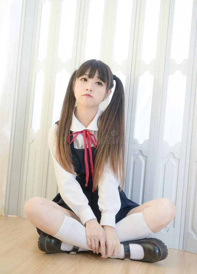 Menina Adolescente Bonito Japonesa Da Escola Imagem De Stock Imagem