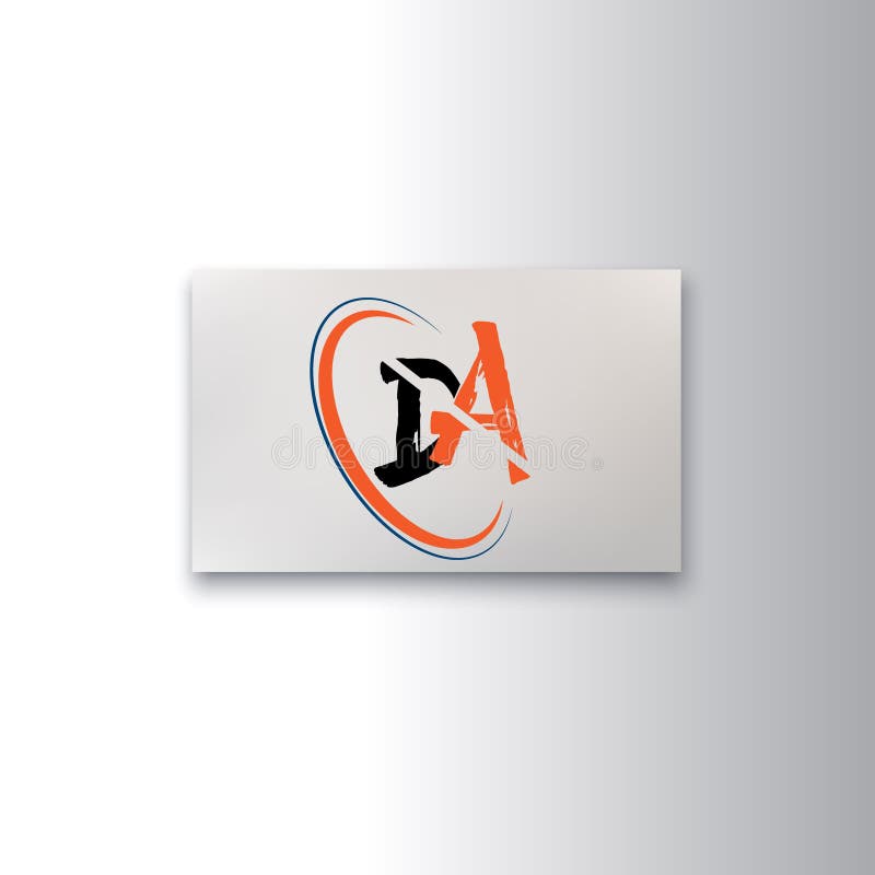 DA Text Logo Design stock vector. Illustration of design - 260970724