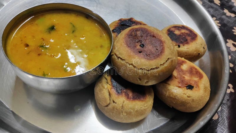 Dal baati dish served stock photo. Image of produce - 178807360