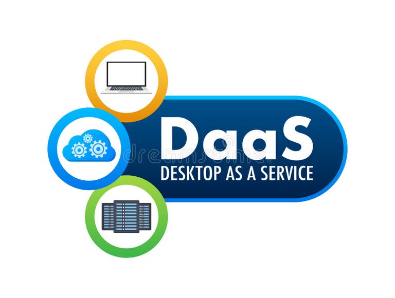 DaaS - Desktop As a Service. Cloud Based Software. Vector Stock ...