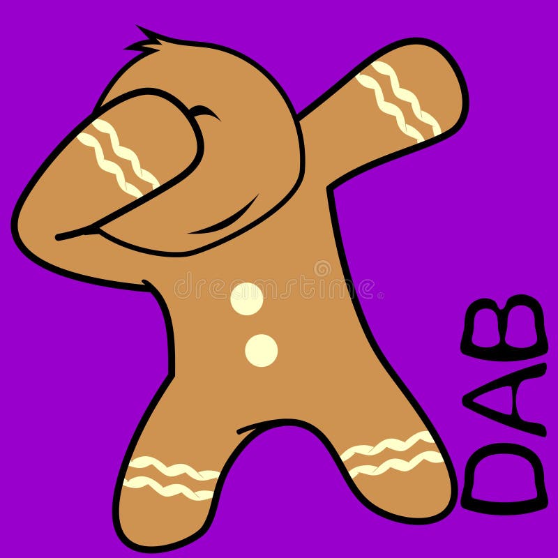 Dab Dabbing Pose Ginger Bread Cookie Kid Cartoon Stock Vector ...