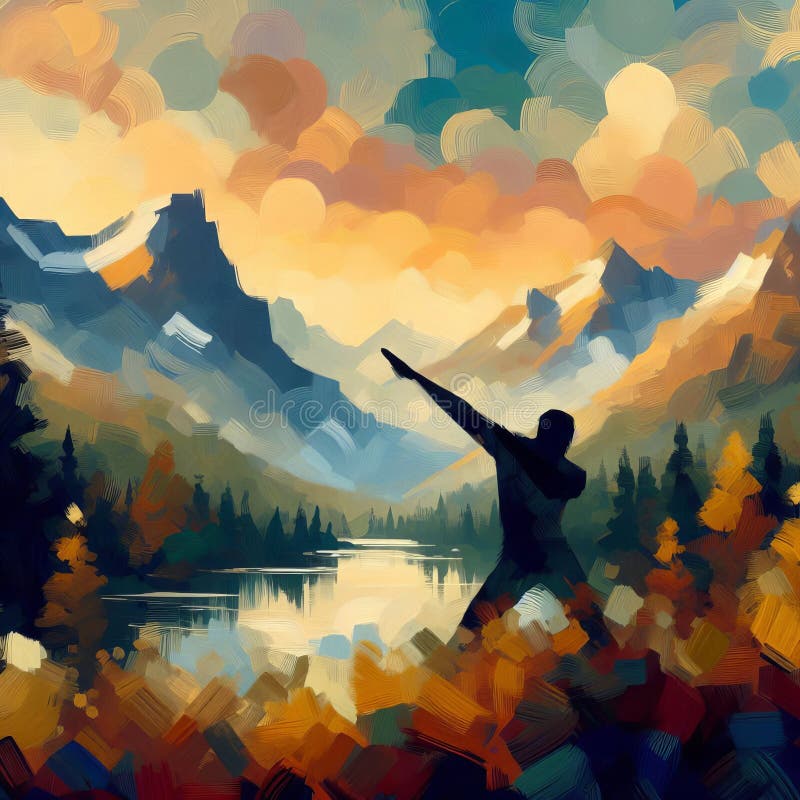 Dab a Stylized Abstract Landscape with a Dab Inspired Surface E Stock ...