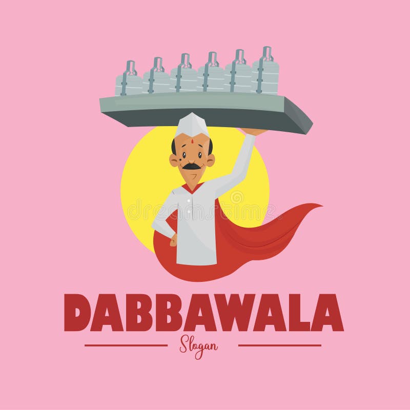 Dabbawala Vektormascot-Logo Vektor Abbildung - Illustration von ...