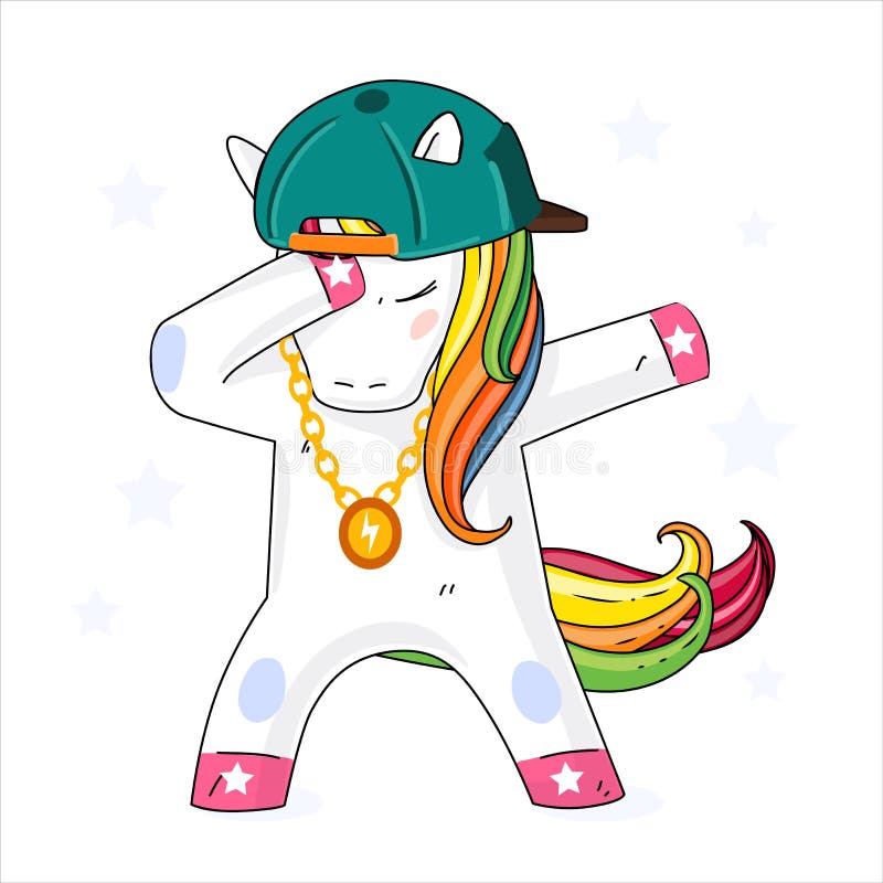 Dabbing Unicorn Vector Illustration Stock Vector - Illustration of ...
